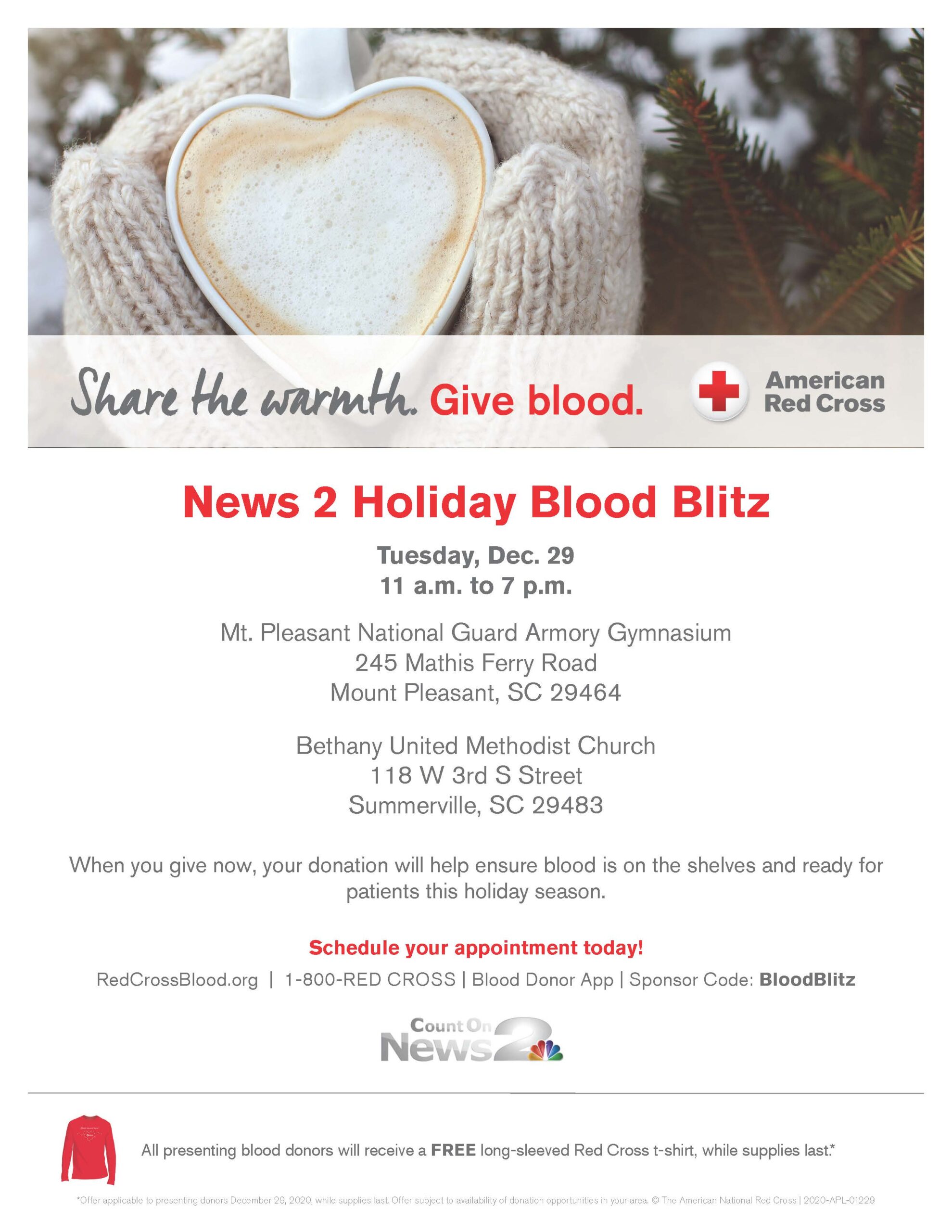 News 2 Holiday Blood Drive Postcard | 101.7 Chuck FM